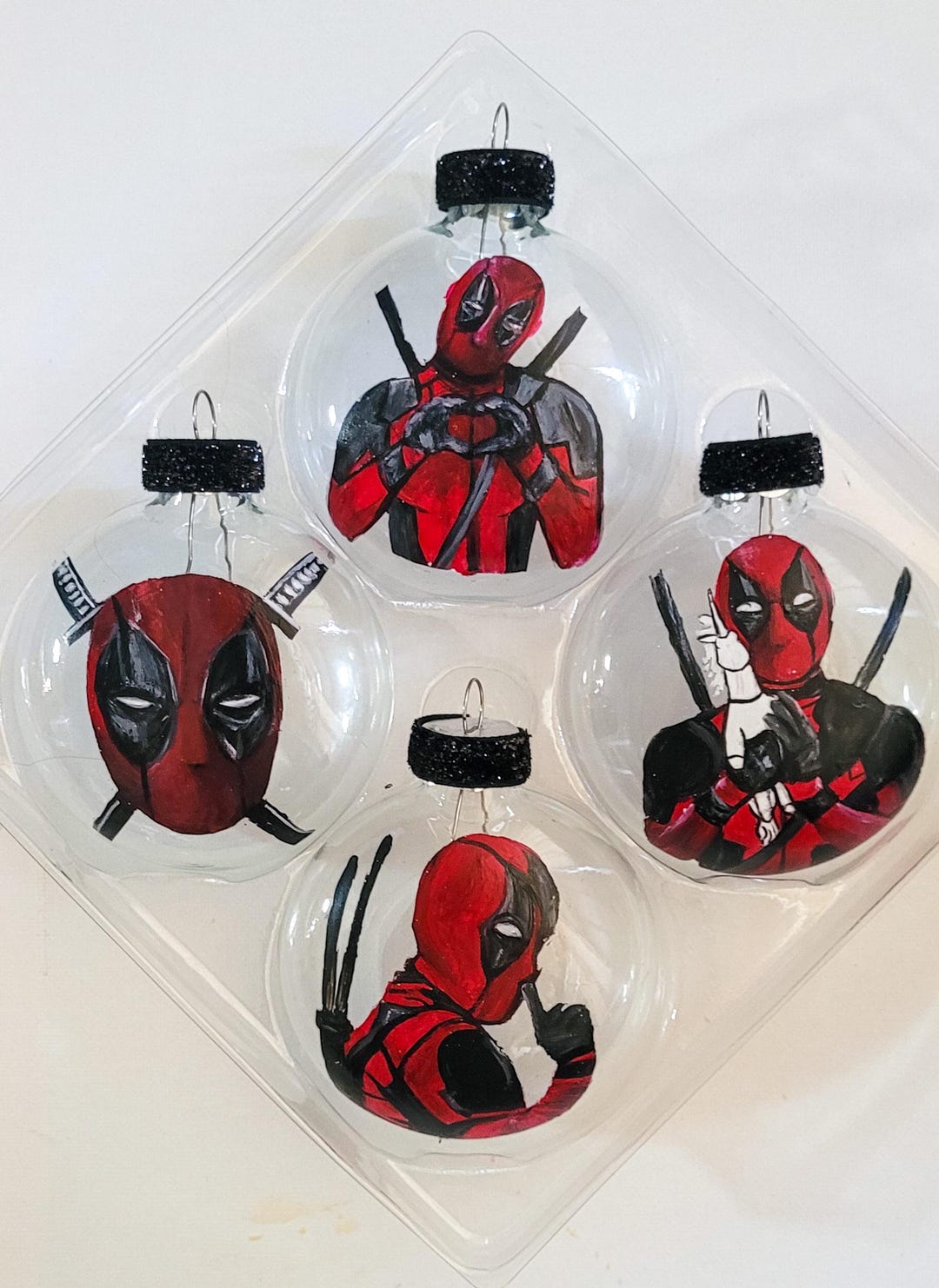 Deadpool Ornament - Hand Painted Glass - Etsy