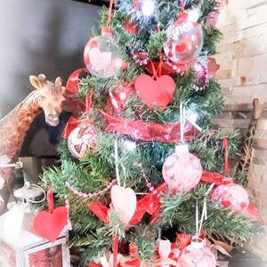 VALENTINE'S DAY Tree Decor | Handpainted Ornament Glass Bulb Set | Love ...