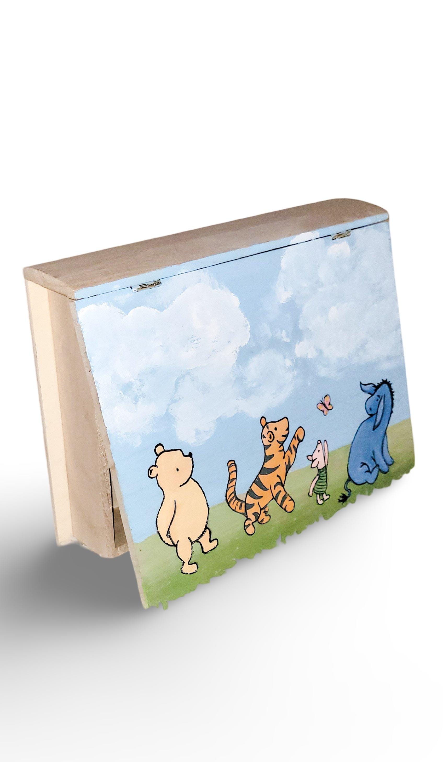 Hand-painted Winnie the Pooh Keepsake Box | Wooden Memory Box - Etsy