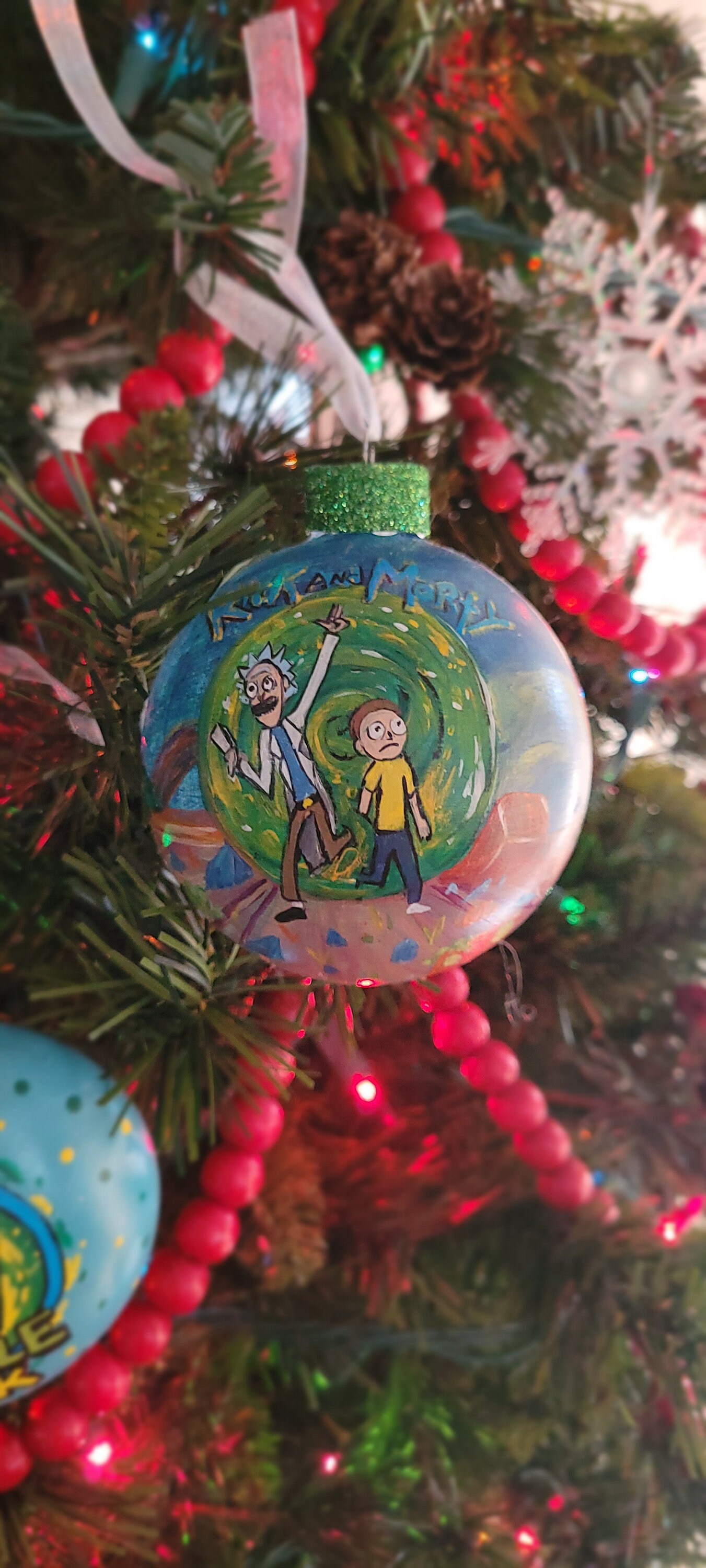 Rick and Morty Glass Pickle Rick Ornament Hand Painted - Etsy