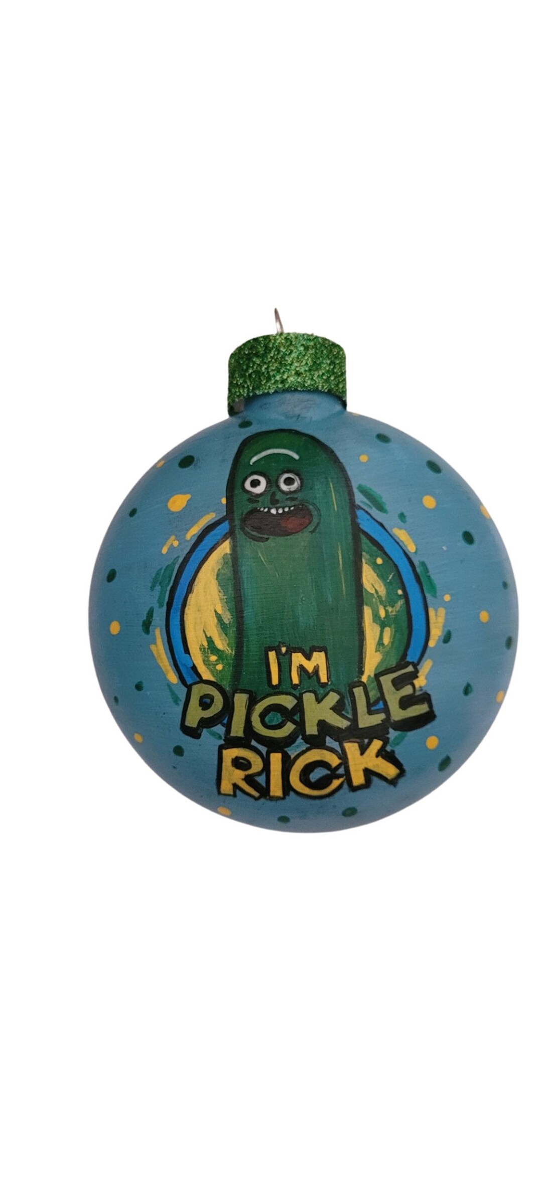 Rick and Morty Pickle Rick Glass Ornament - Hand Painted - Etsy