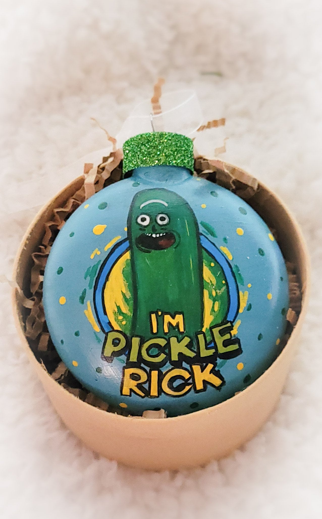Rick and Morty Glass Pickle Rick Ornament Hand Painted - Etsy