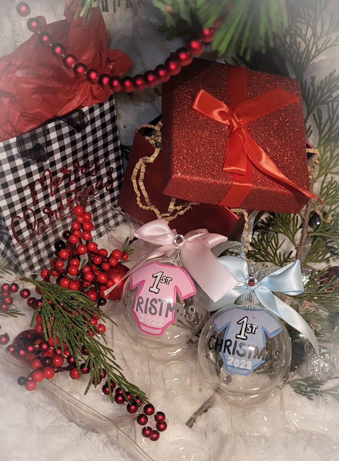 Baby First Christmas Handpainted Glass Ornament 2023 - Etsy