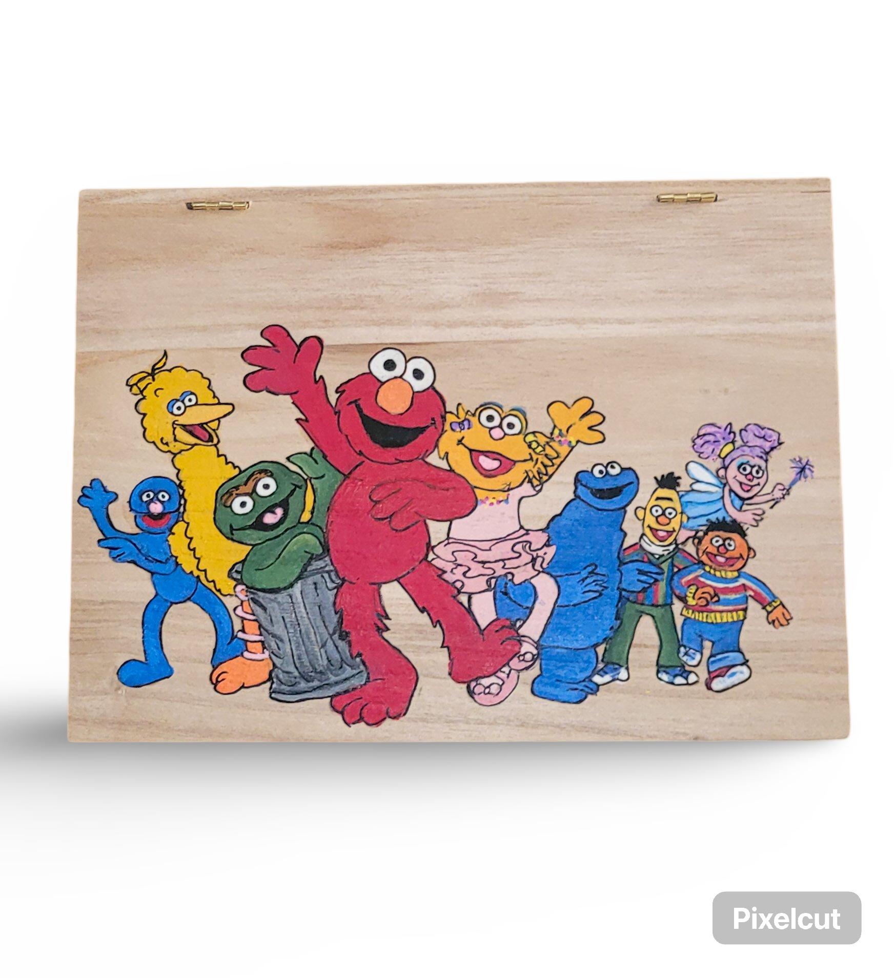 Sesame Street Elmo Keepsake Box | Hand-painted Wooden Memory Box - Etsy