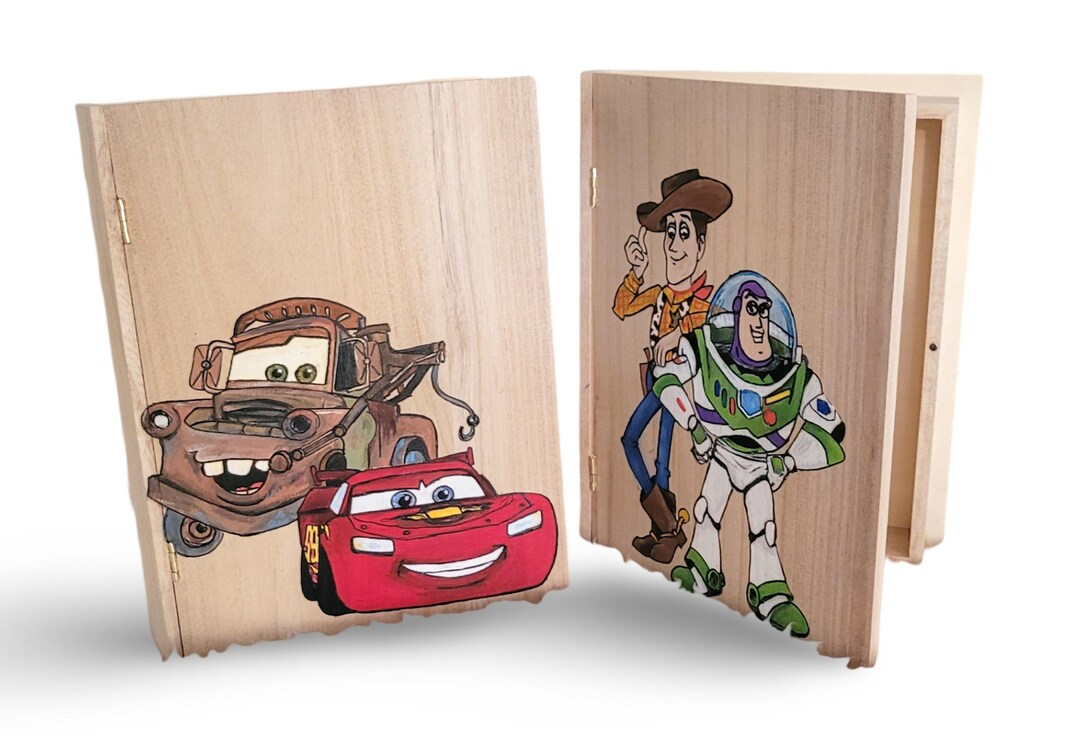 Hand-painted Cars/toy Story Keepsake Box | Hinged Wooden Memory Box - Etsy