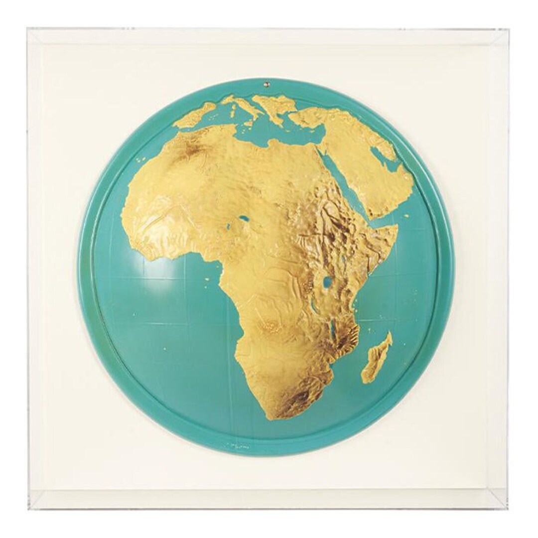 Vintage Lucite Framed Topographical Map of Africa - Etsy