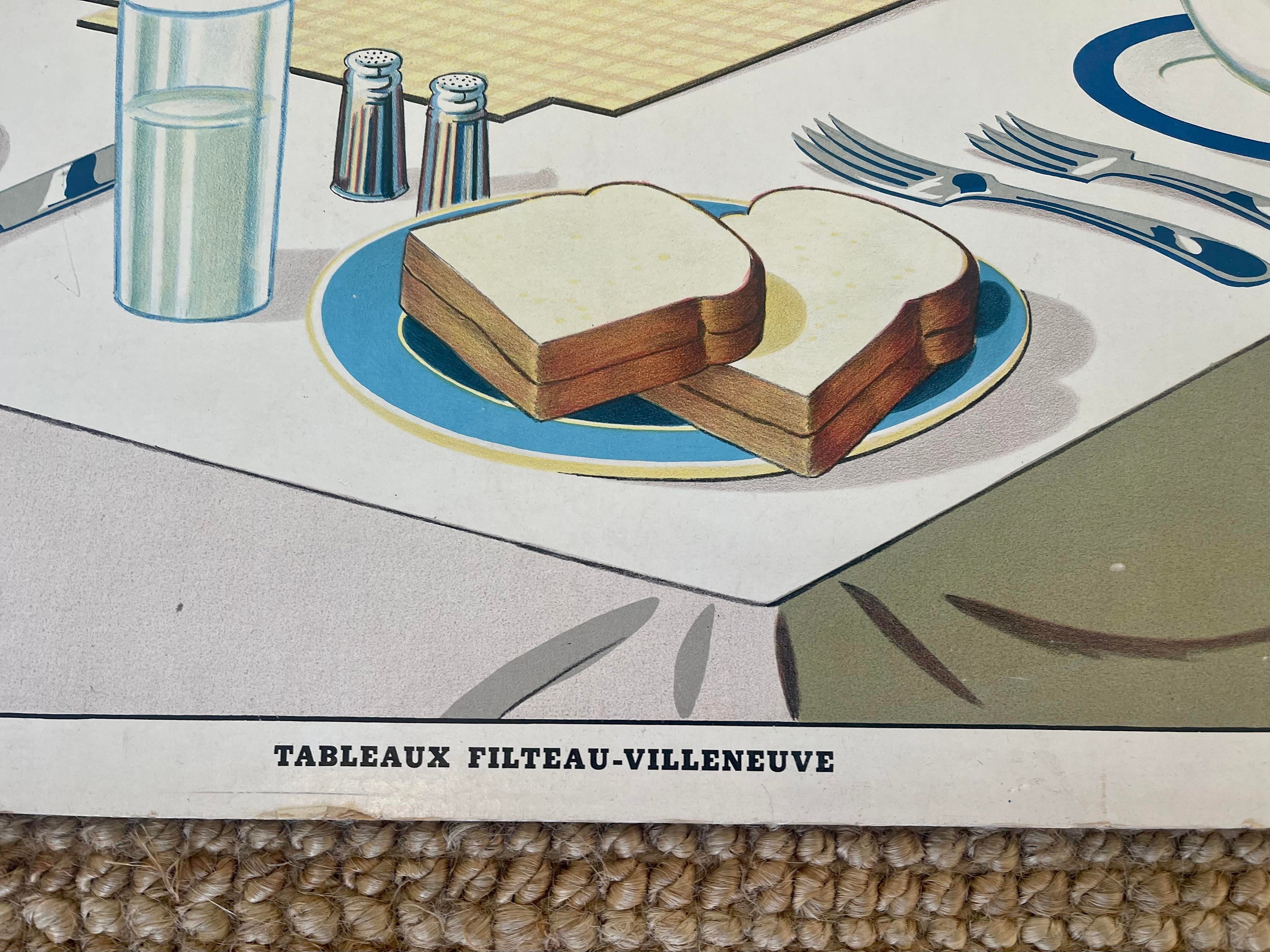 Vintage French-canadian Educational Poster Depicting Thanksgiving ...