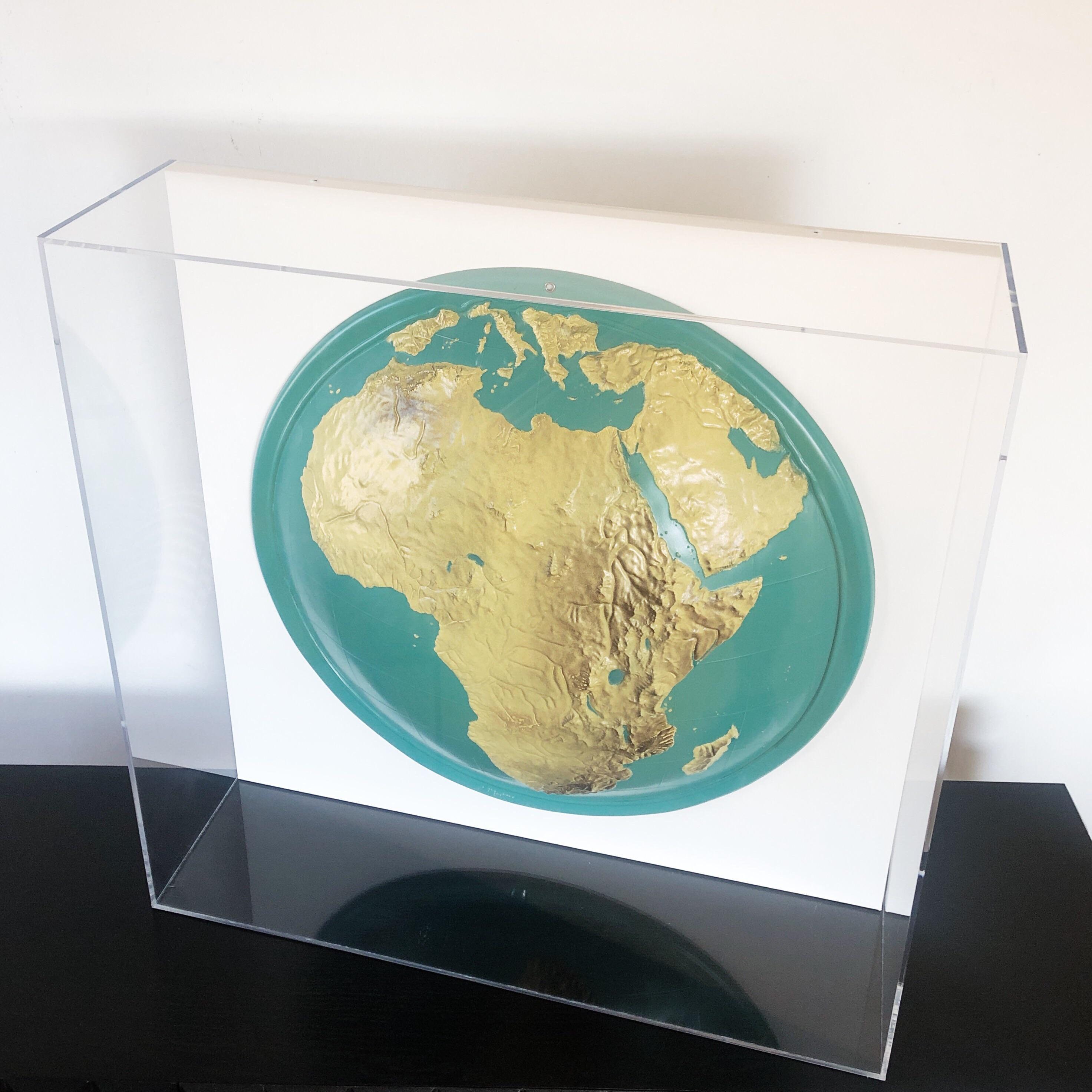 Vintage Lucite Framed Topographical Map of Africa - Etsy