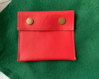 Dark Red Leather Coin Purse. Leather Coin Pouch. Leather Pouch. Coin ...