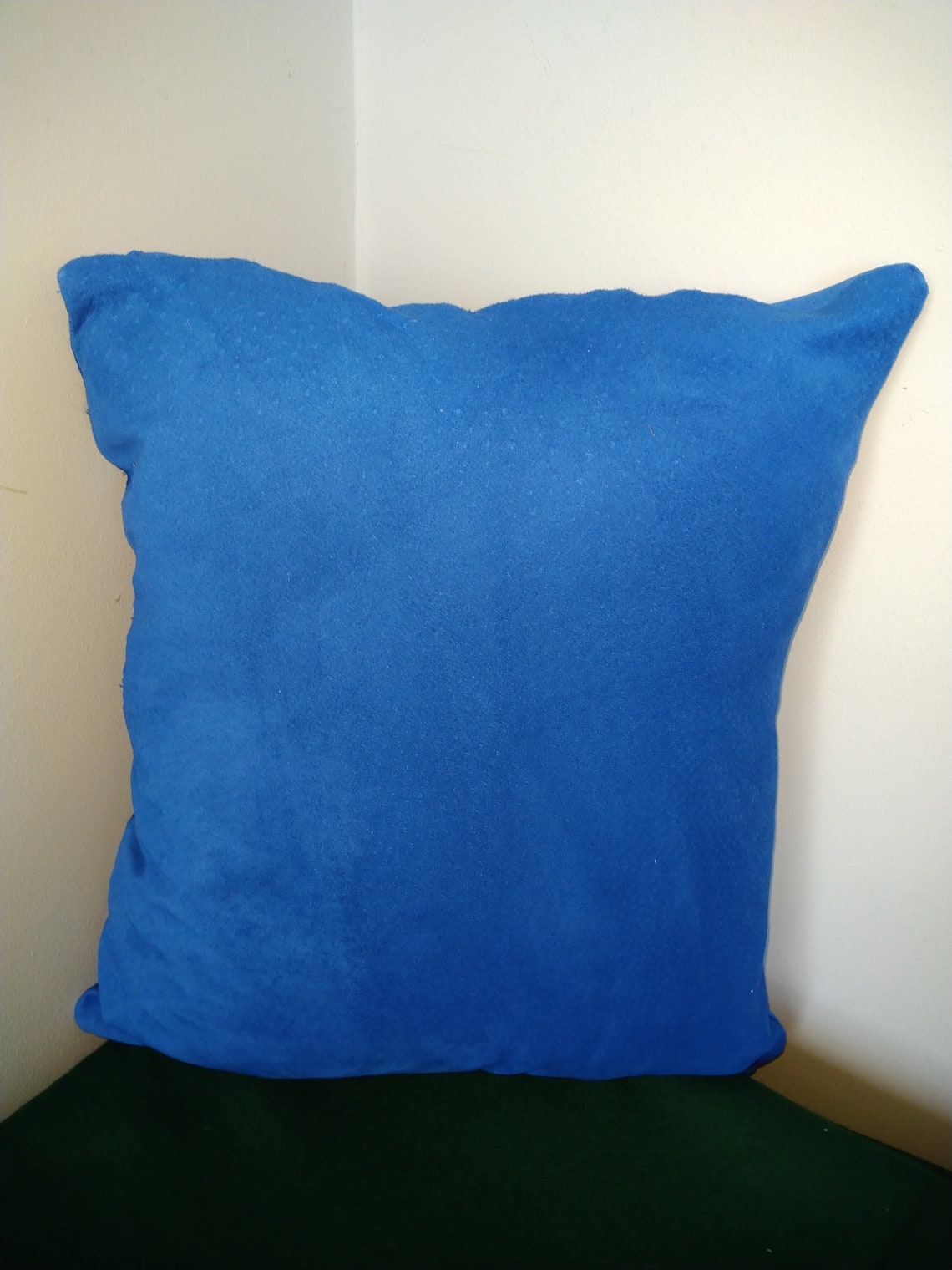 Electric Blue Suede Cushion - Etsy