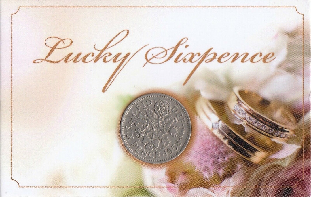Lucky Old British Sixpence Coin Wedding Bride Groom Love Happiness Keep ...