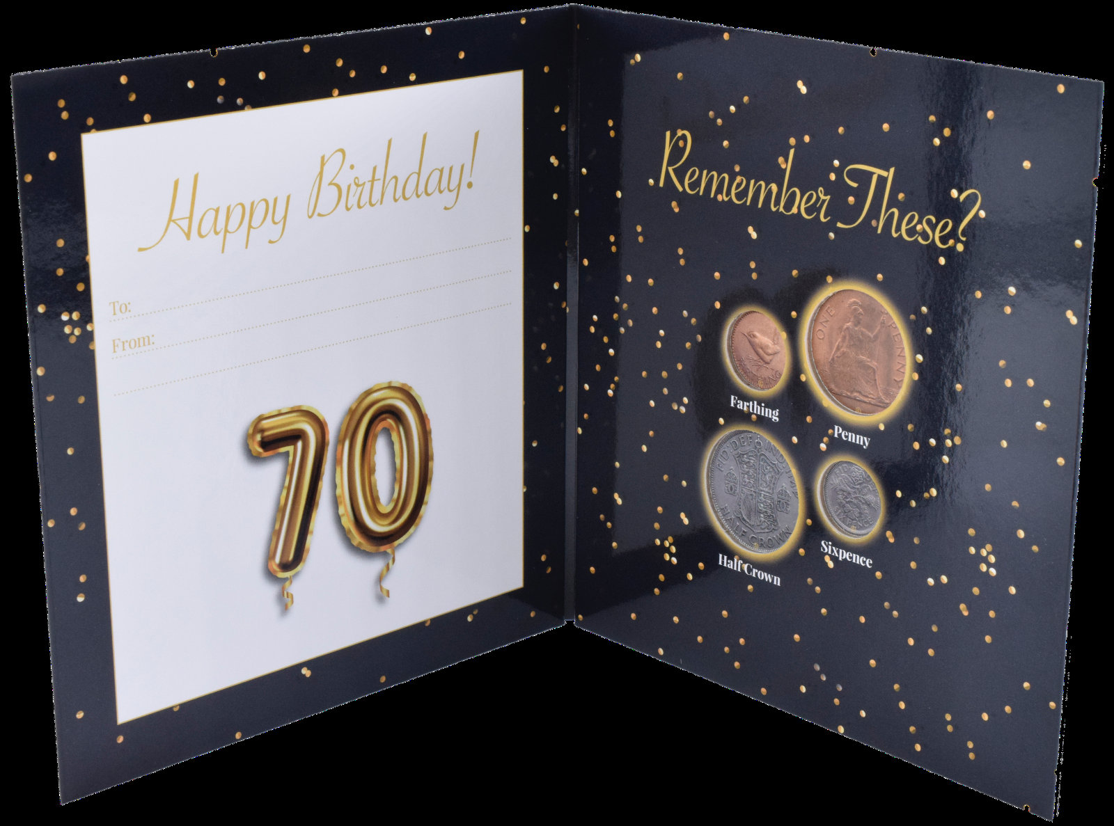 Birthday Card With British Coins Year Gift Cards Celebration 60th 70th ...