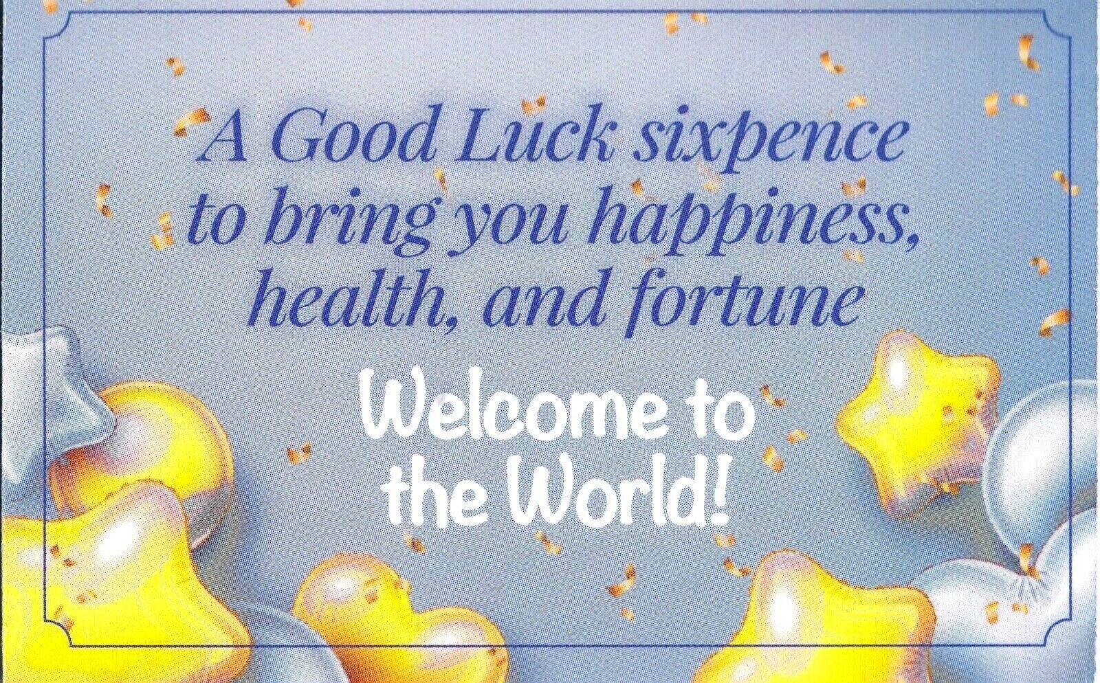 Congratulations A Baby Boy New Born Lucky British Sixpence Coin ...