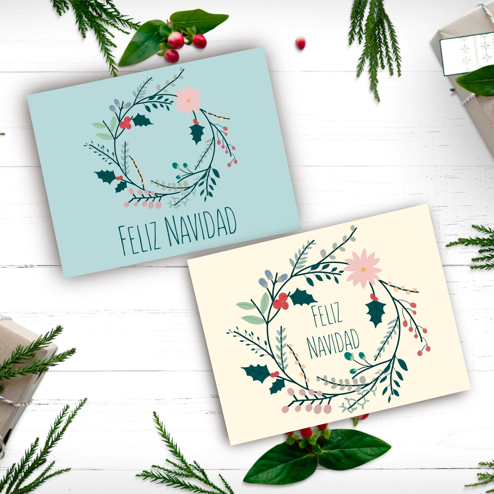 Feliz Navidad Cards Printable Card PDF. Merry Christmas | Etsy