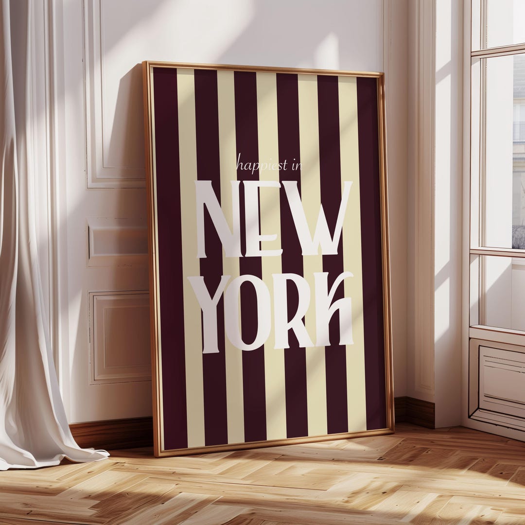 Happiest in New York, New York Vintage Print, Cool Print, Print for ...