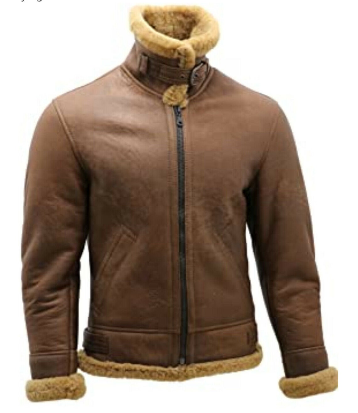 Aviator Shearling Flying Bomber Fur Sheepskin Original Leather Jacket ...