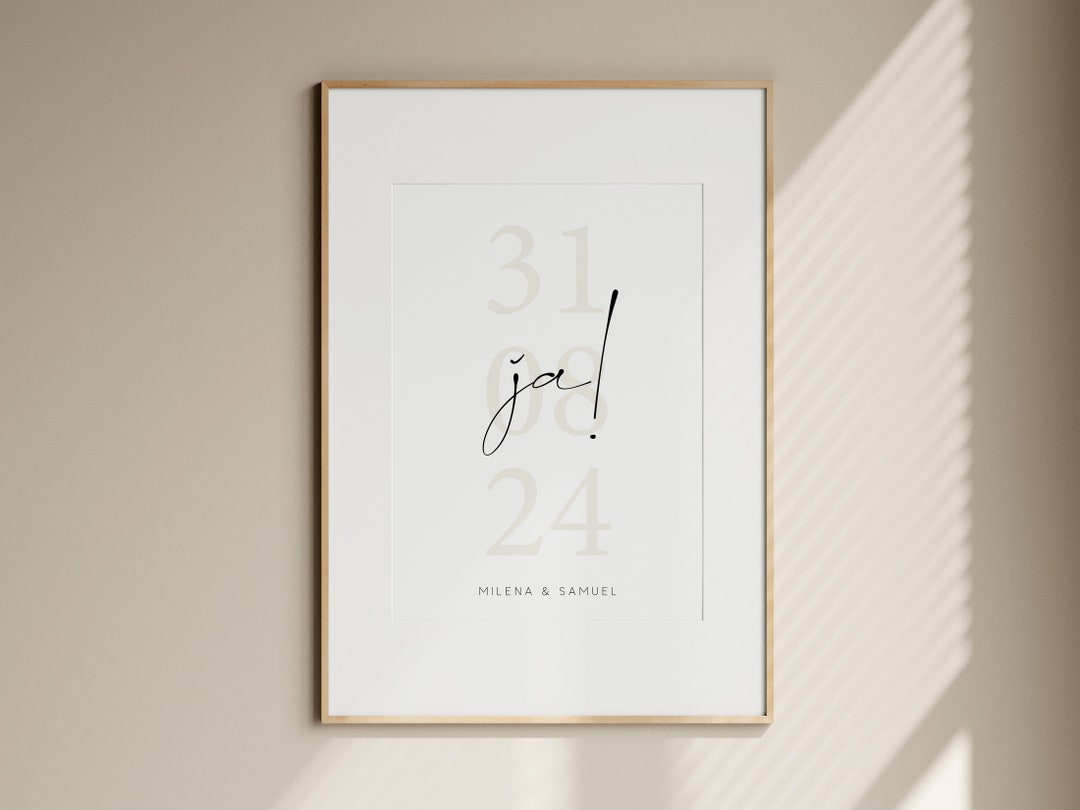 Poster Wedding Wedding Gift Personalized With Name & Date Poster Gift ...