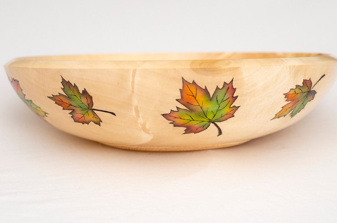 Fall Leaves Decorative Wooden Bowl for Thanksgiving Decor - Etsy