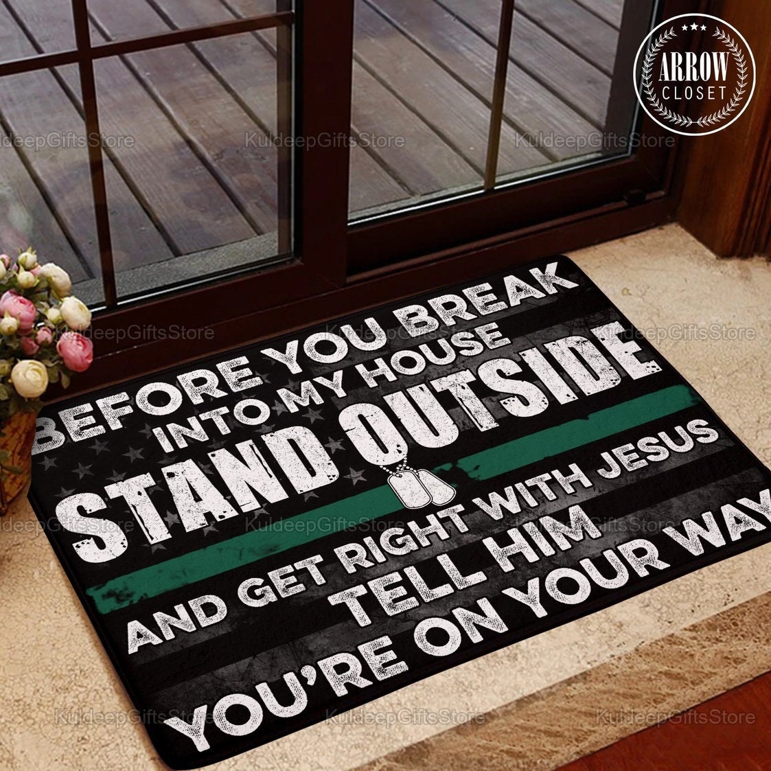 U.S Army Doormat Stand Outside Doormat American Flag | Etsy