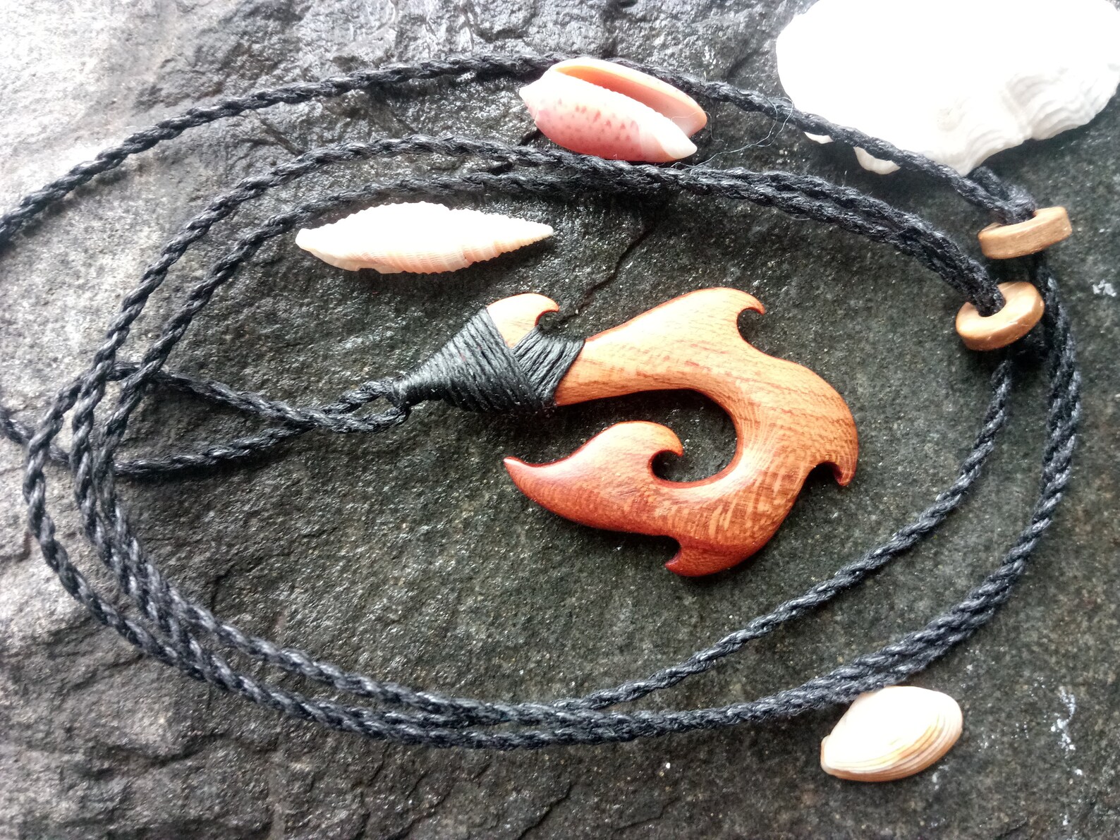 Hei Matau Handmade Wood Fish Hook Maori Necklace Good Luck - Etsy