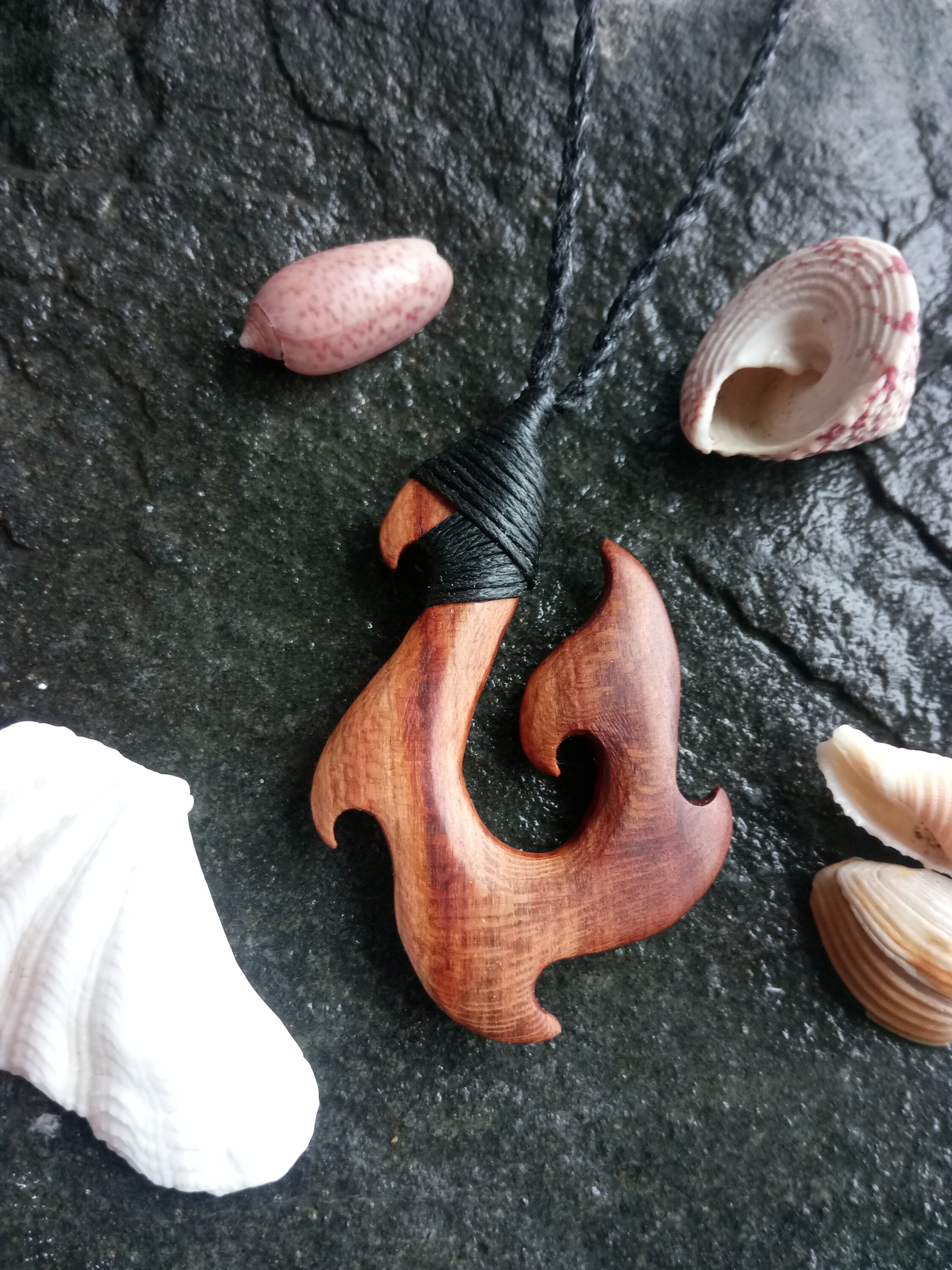 Hei Matau Handmade Wood Fish Hook Maori Necklace Good Luck - Etsy
