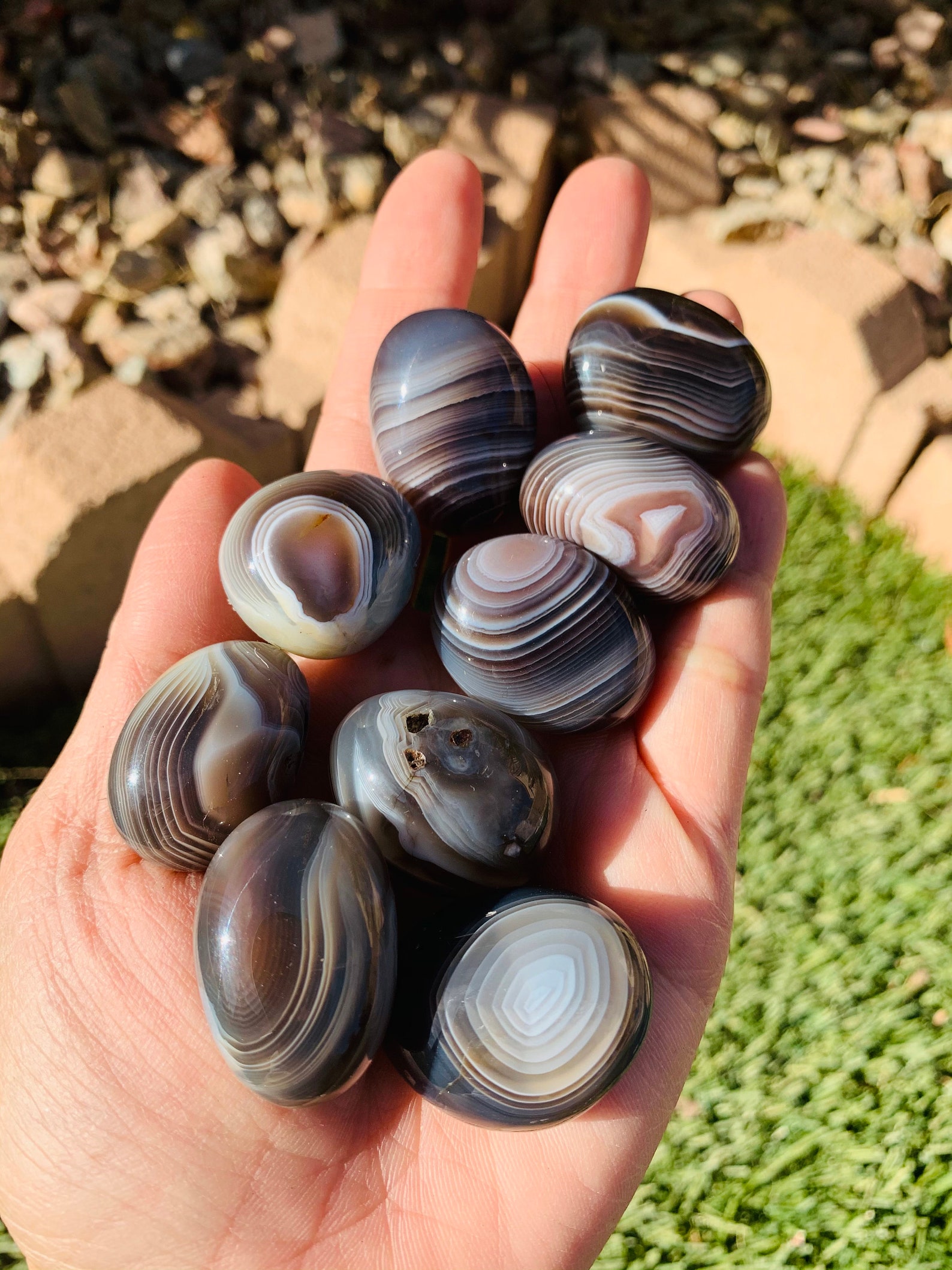 Banded Agate Tumbles Botswana Agate Tumble Polished Tumble | Etsy