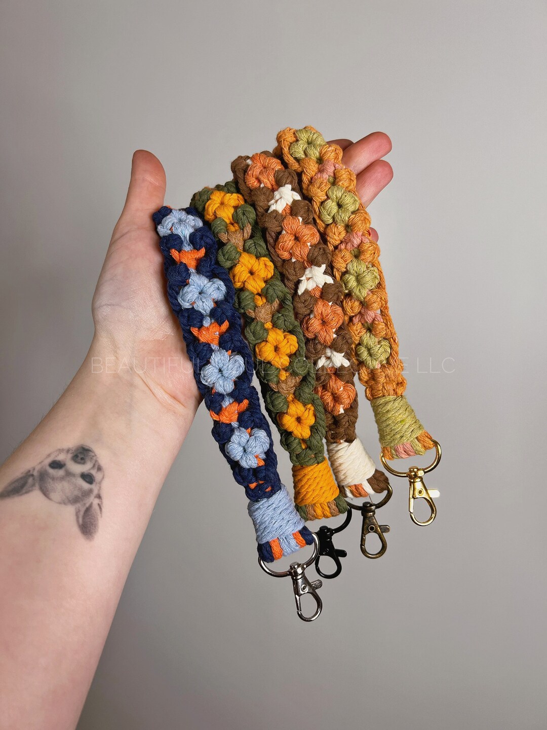 Macrame Wristlet | Granny Square Crochet Keychain | Bridesmaid Proposal ...