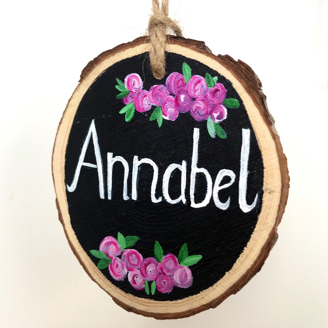 Hand Painted Personalised Name Hanging Wood Slice - Etsy