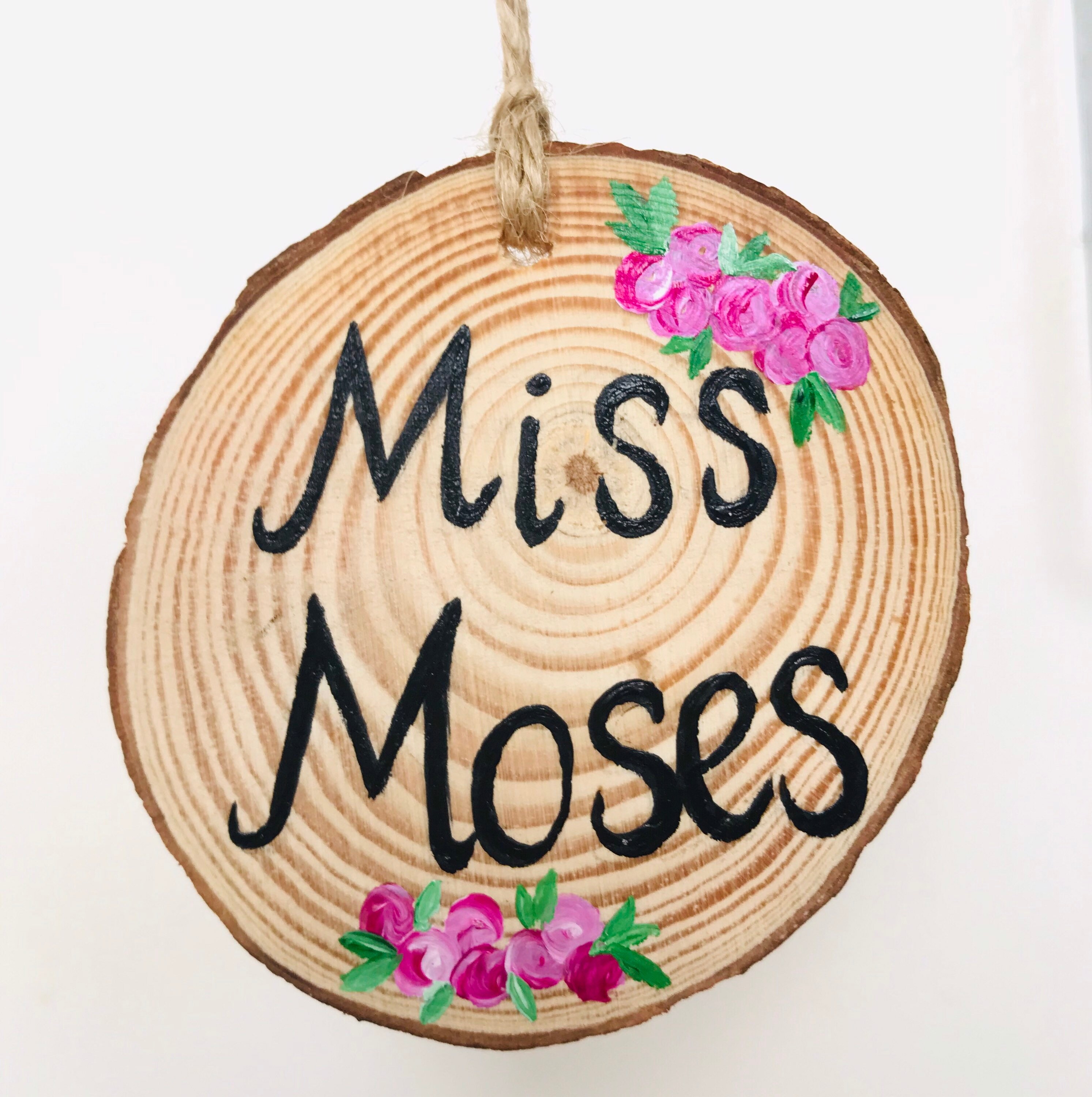 Hand Painted Personalised Name Hanging Wood Slice - Etsy
