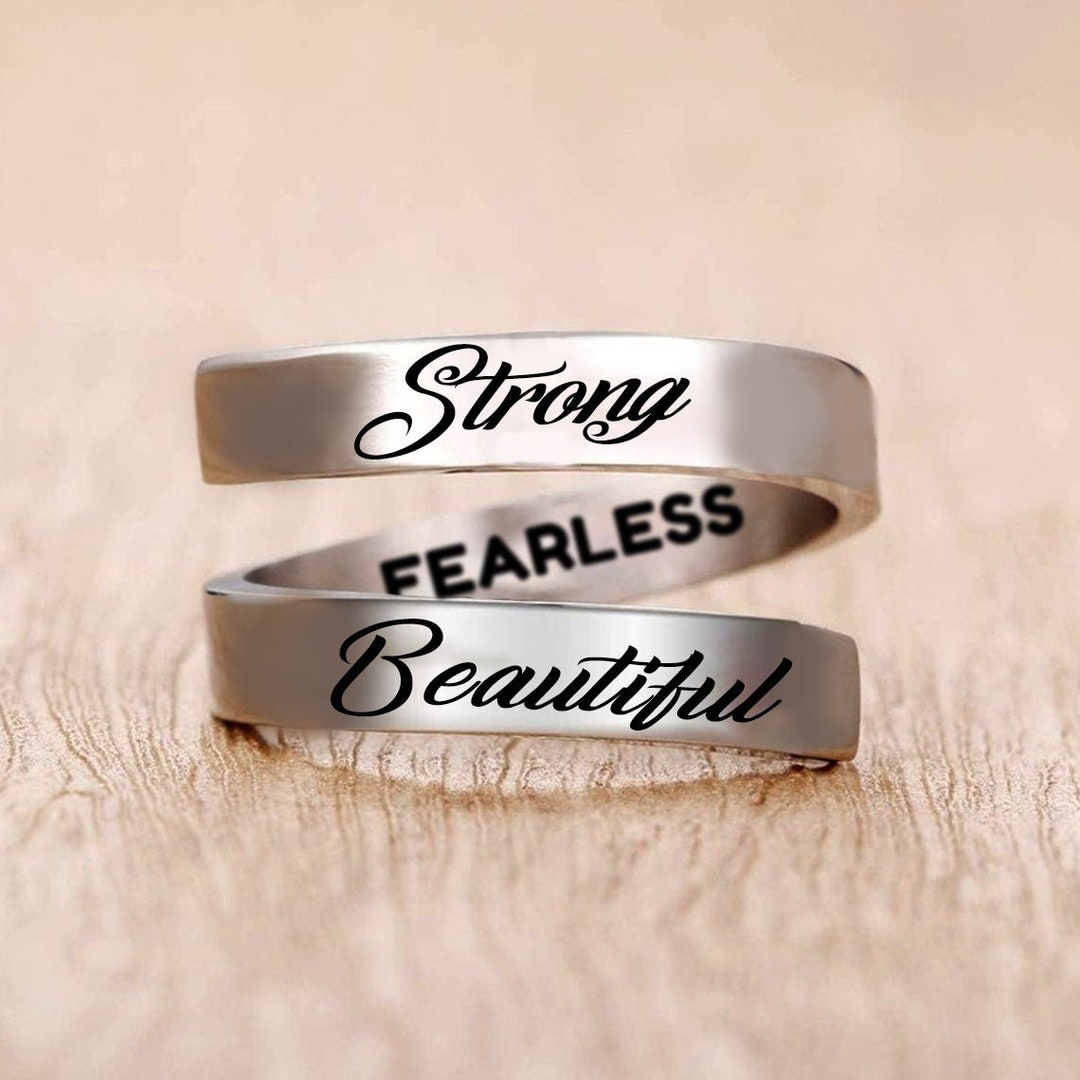 Strong Fearless Beautiful Twist Ring - Etsy