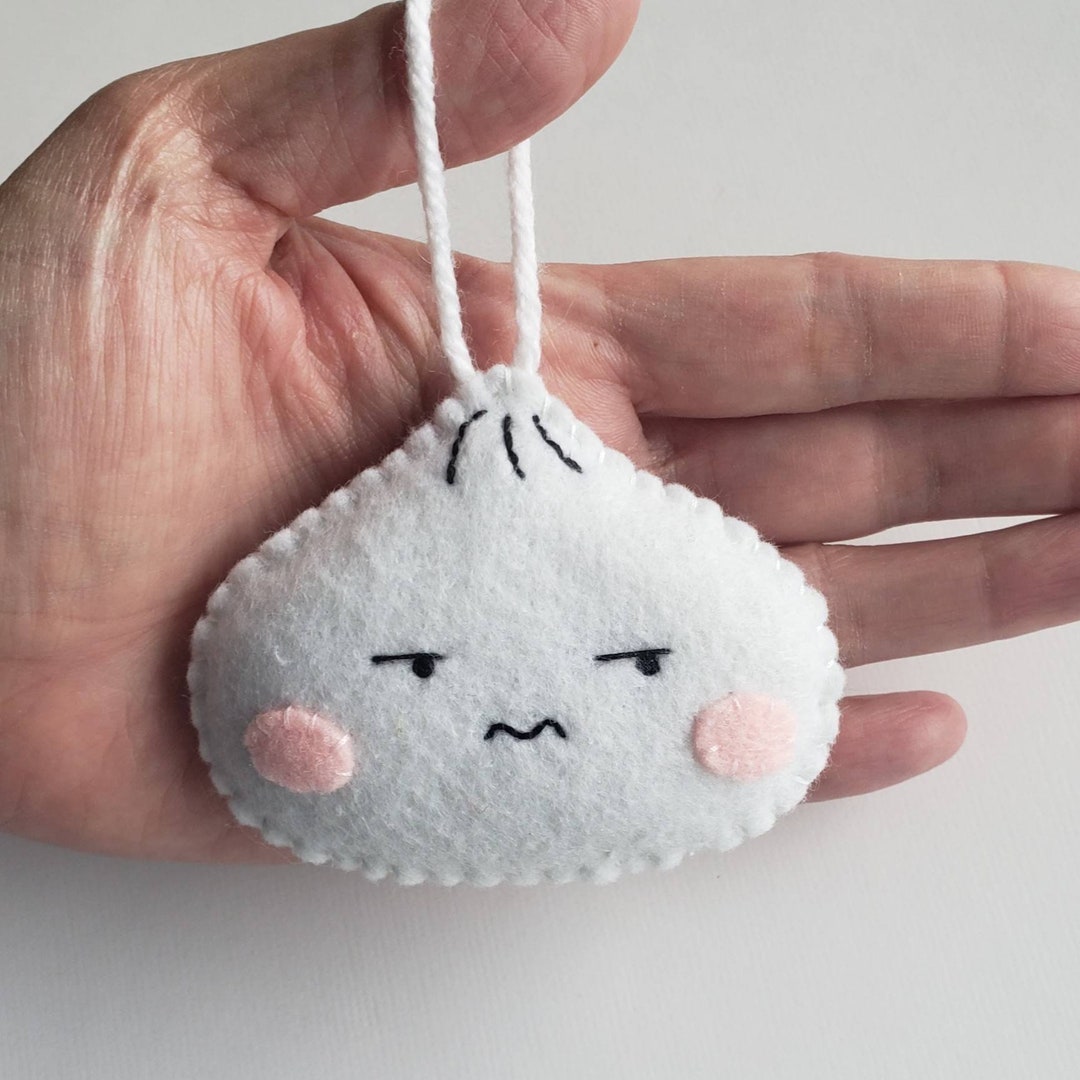 Grumpy Dumpling Felt Ornament | Felt Food Bao Dim Sum Decoration ...