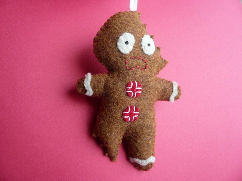 Terrified Gingerbread Man Felt Ornament Funny Gifts - Etsy