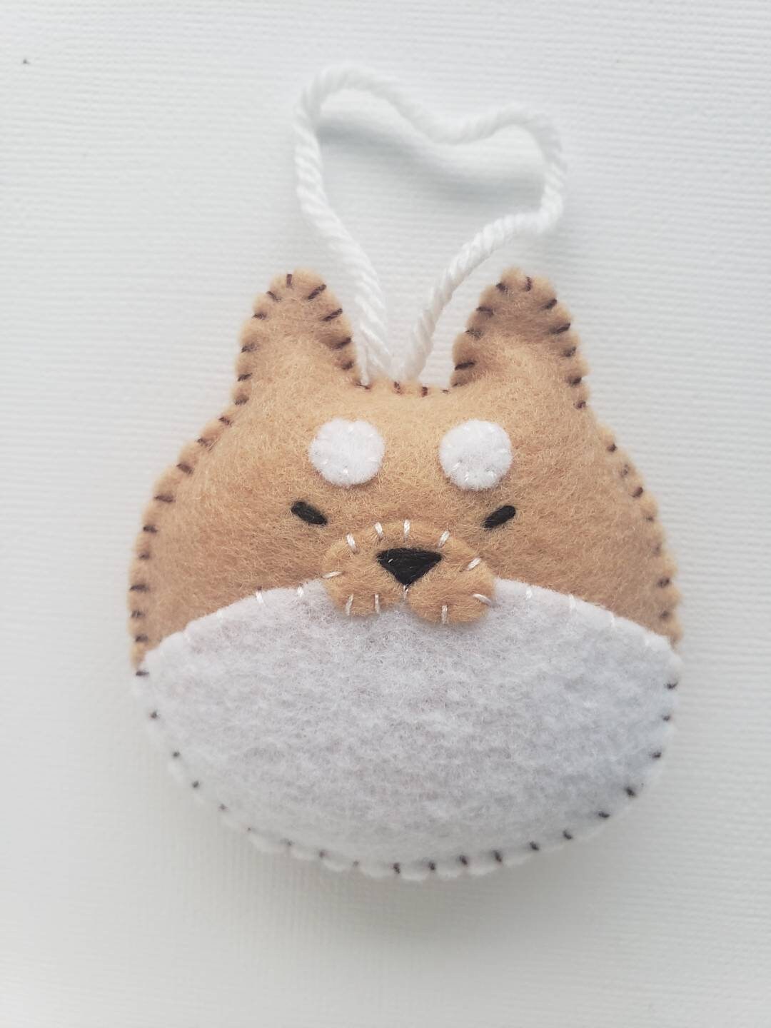 Shiba Inu Felt Decoration Christmas Handmade Ornaments - Embroided ...