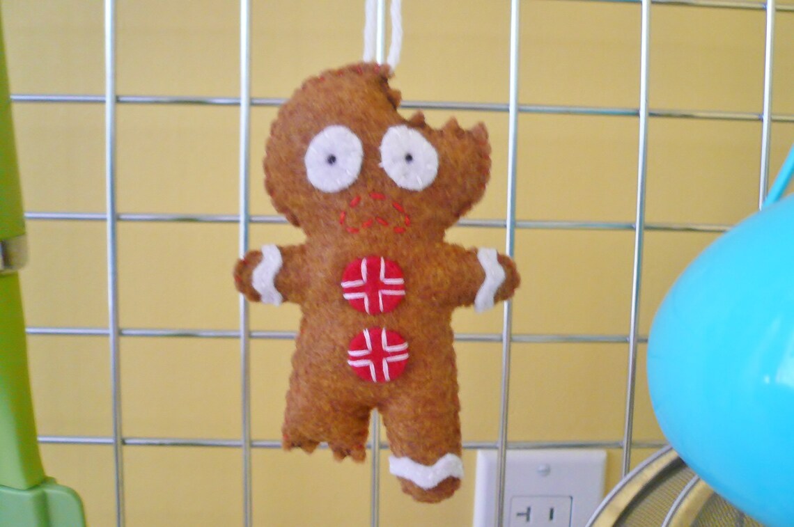 Scared Gingerbread Man Ornament bitten gingerbread funny | Etsy