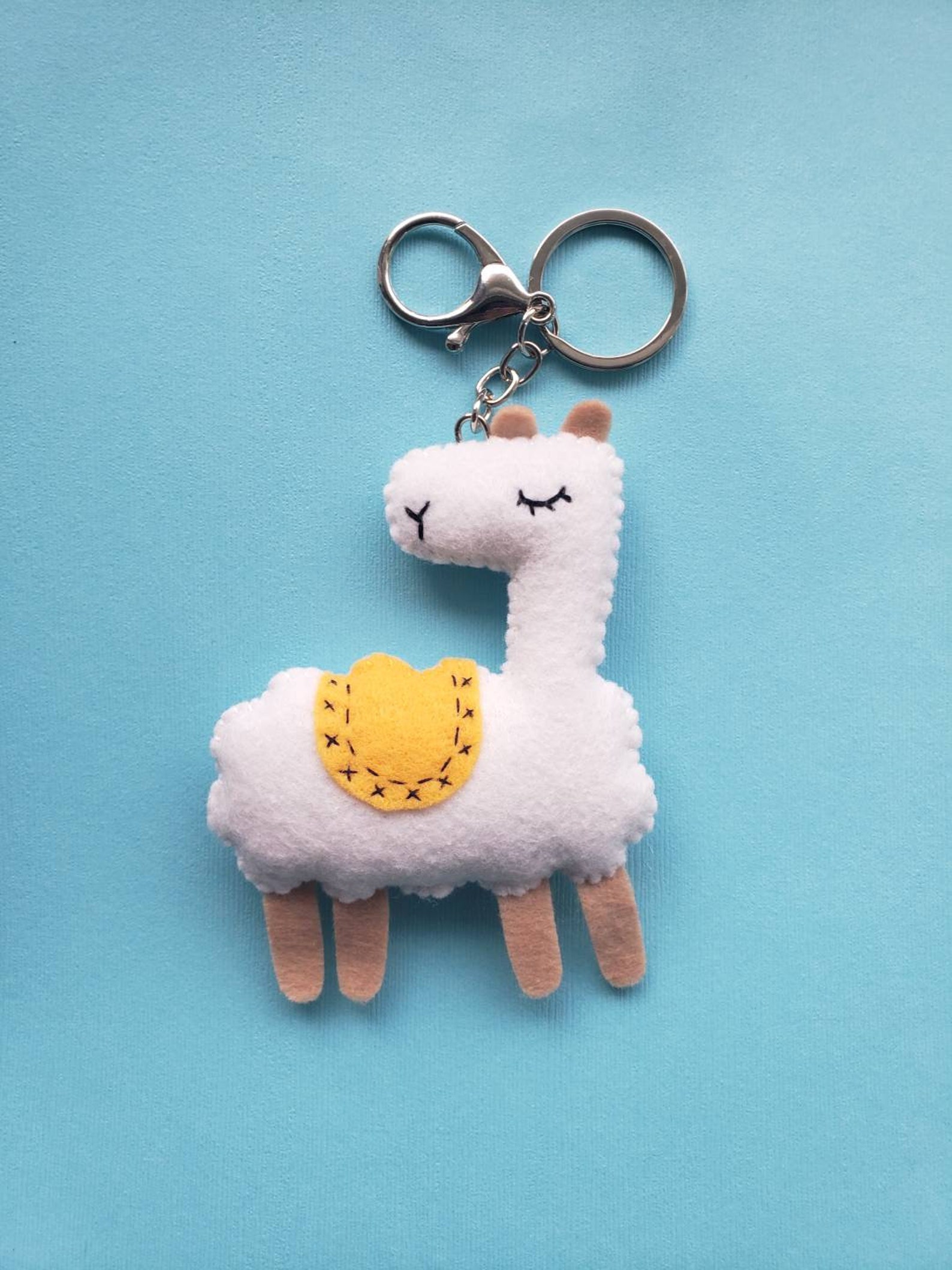 Alpaca Keychain Bagcharm Felt Llama Zippercharm Embroidered - Etsy
