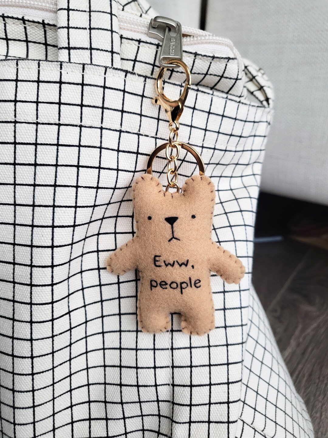 Eww People Handmade Bag Charm, Embroidered Purse Accessory, Cute ...