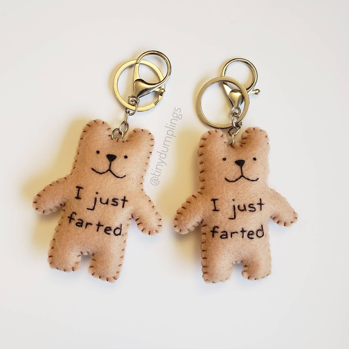 Custom Embroidered Zippercharm Bear I Just Farted Keychain - Etsy
