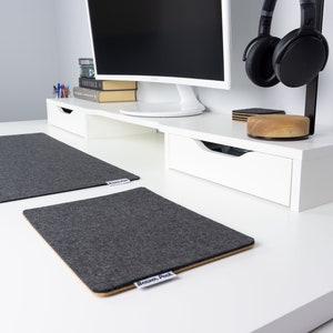 Wool Mousepad Wool Felt and Cork Mouse Pad, Antimicrobial Merino Wool ...