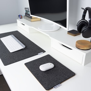 Wool Mousepad Wool Felt and Cork Mouse Pad, Antimicrobial Merino Wool ...