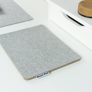 Wool Mousepad Wool Felt and Cork Mouse Pad, Antimicrobial Merino Wool ...