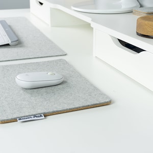 Wool Mousepad Wool Felt and Cork Mouse Pad, Antimicrobial Merino Wool ...