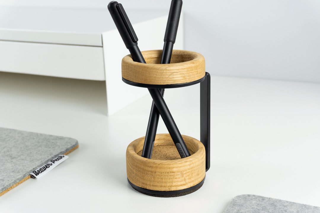 Wood Pen Holder, Pen Organizer, Pencil Holder, Minimal Pen Holder, Wood ...