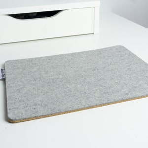 Wool Mousepad Wool Felt and Cork Mouse Pad, Antimicrobial Merino Wool ...