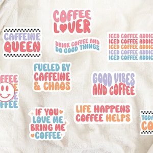 Cute Coffee Stickers, Coffee Drinker, Iced Coffee Lover, Waterproof ...