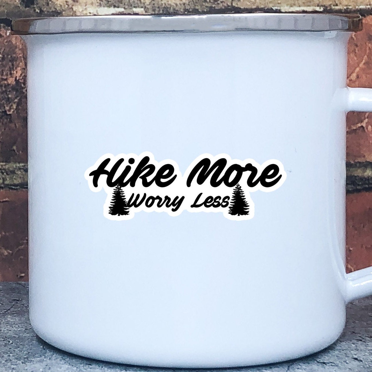 Hike More Worry Less Sticker, Gift for Hikers, Outdoorsy Stickers ...