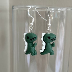 Cute Dinosaur Earrings, Cute Earrings, Dangle Hanging Earrings, Fun ...