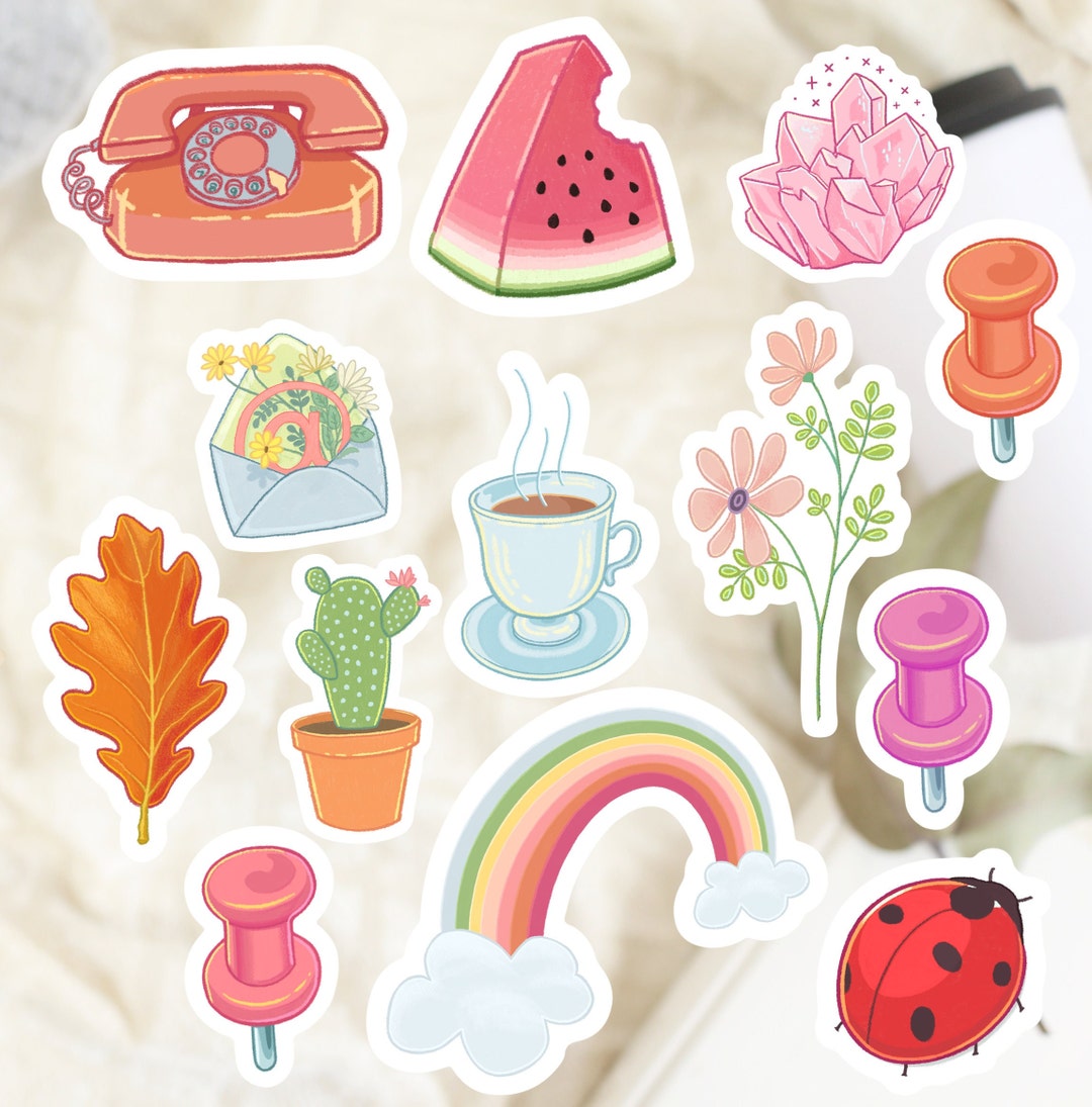 Cute Stickers Pack, Aesthetic Stickers, Bullet Journal Stickers, Laptop ...