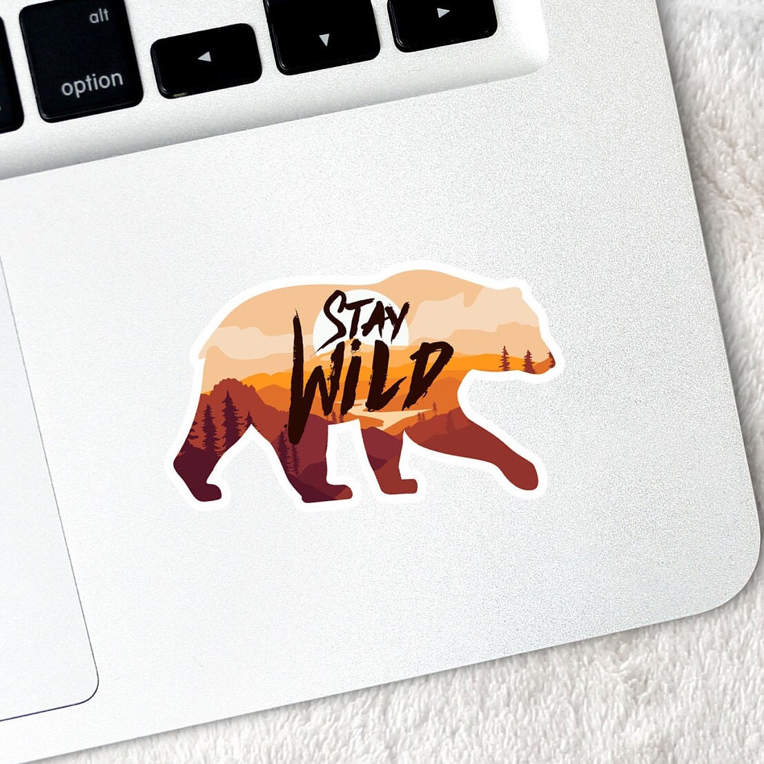 Stay Wild Bear Sticker, Outdoorsy Sticker, Waterproof Vinyl Sticker ...