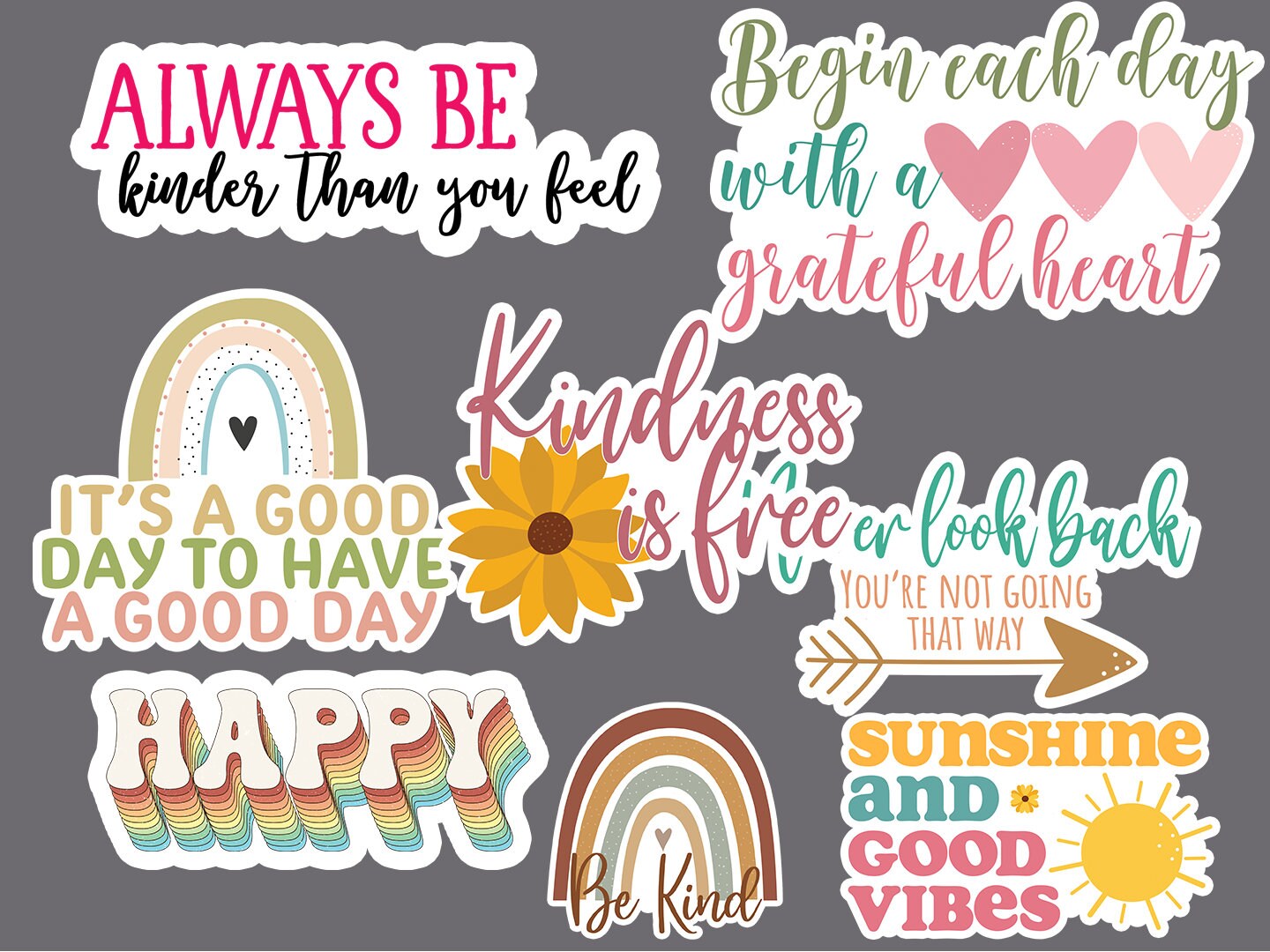 Kindness Stickers Positive Stickers Inspirational Stickers | Etsy