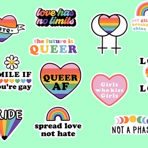Pride Sticker Pack, LGBTQ+ Stickers, Queer Stickers, Rainbow Stickers ...